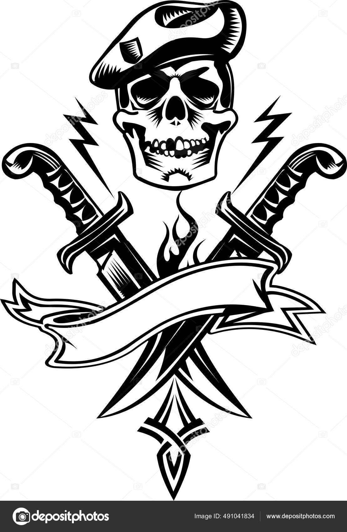 Illustration Dagger Knife Stock Vector by ©eugeneharnam 491041834