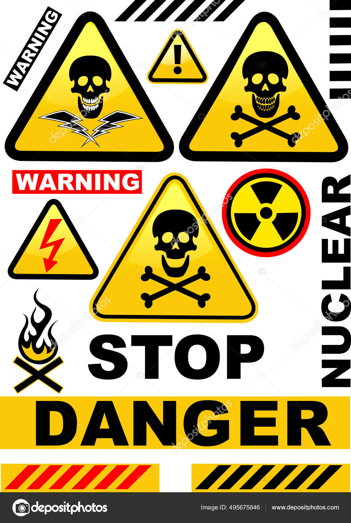Triangle Danger Sign Illustration Isolated White Background Stock ...