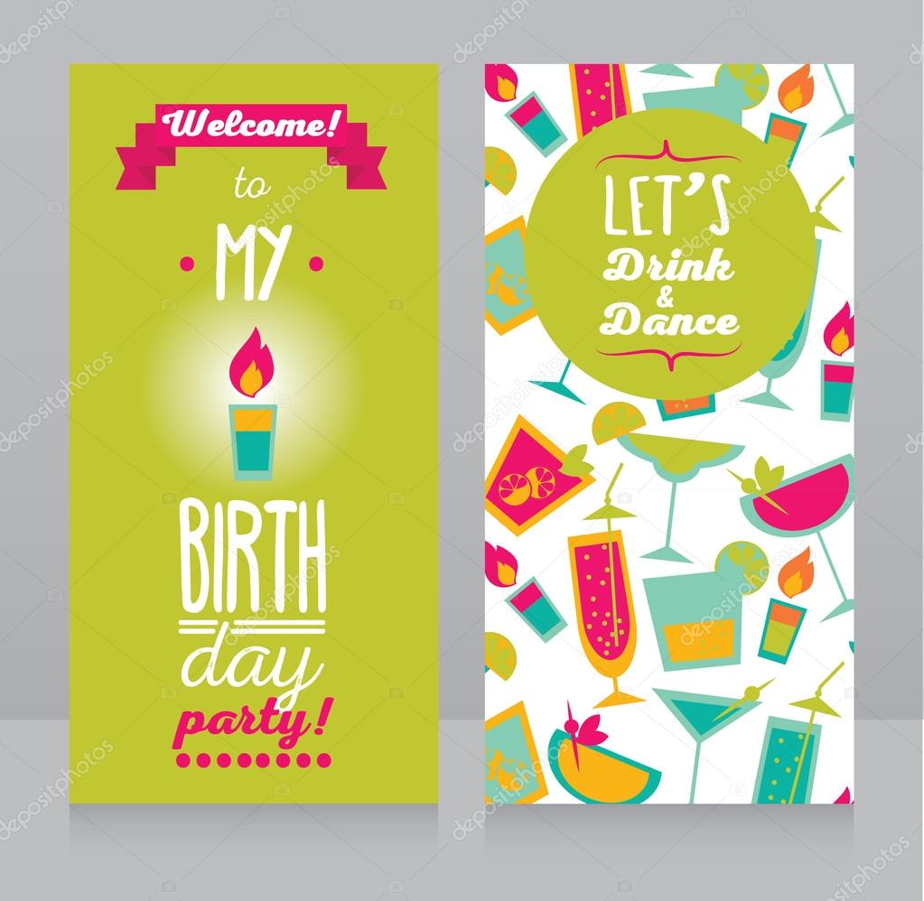 Invitation for birthday party Stock Vector Image by ©ghouliirina #70580247