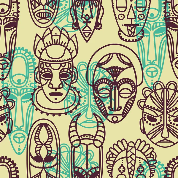 Seamless pattern with tribal african masks — Stock Vector © ghouliirina ...