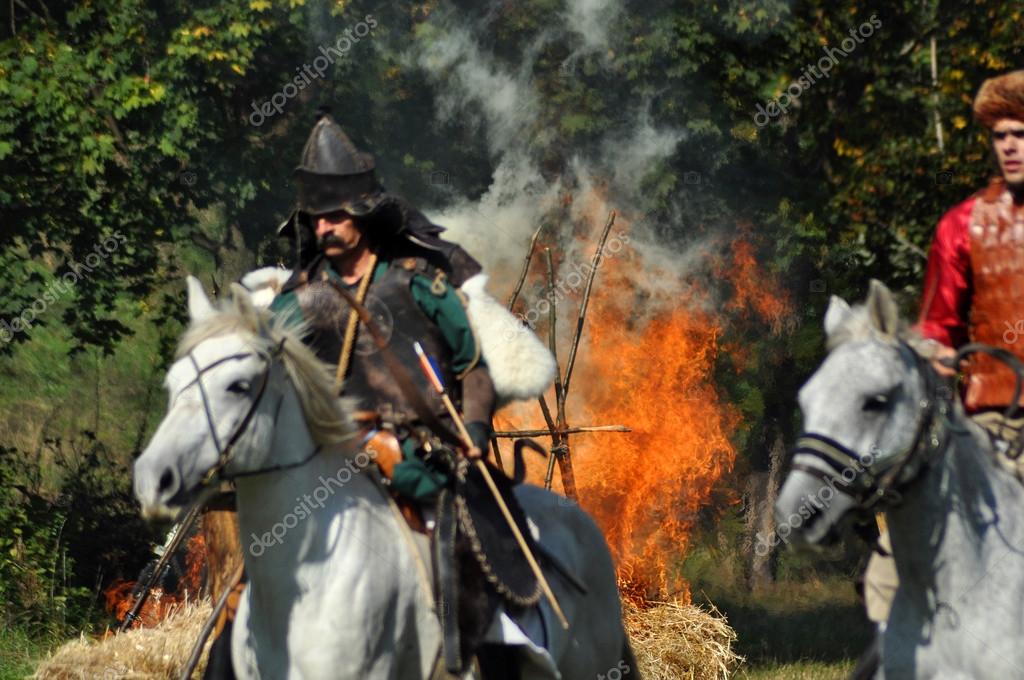 Equestrian demonstration in traditional costumes — Stock Editorial ...