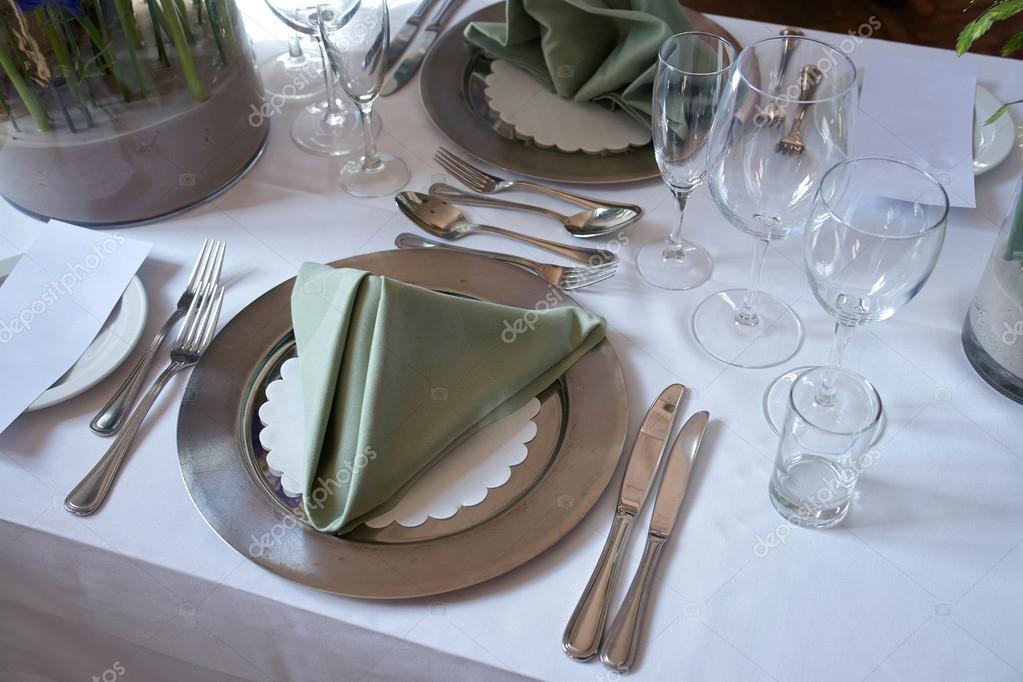 Beautiful festive table setting — Stock Photo © ronyzmbow #74580861 Beautiful festive table setting — Stock Photo © ronyzmbow #74580861
