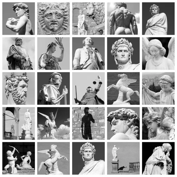 collage de arte hecho de esculturas de Florencia 2024