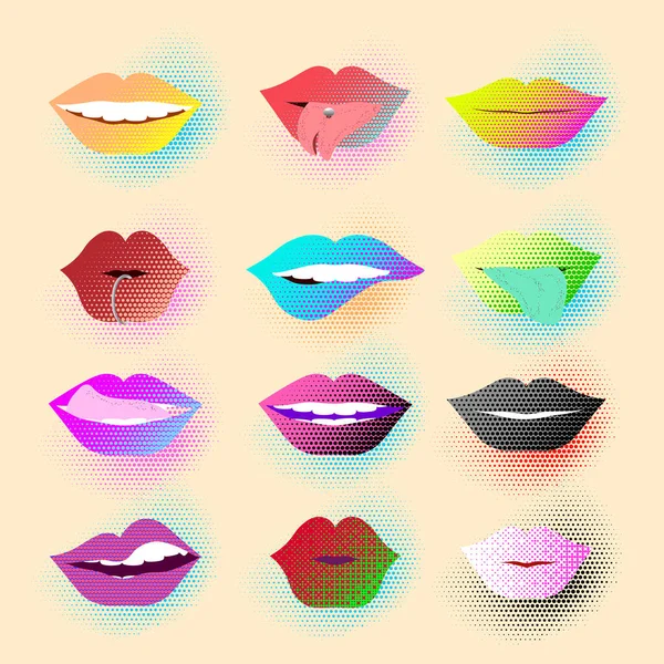 Lèvres collage images vectorielles, Lèvres collage vecteurs libres de ...