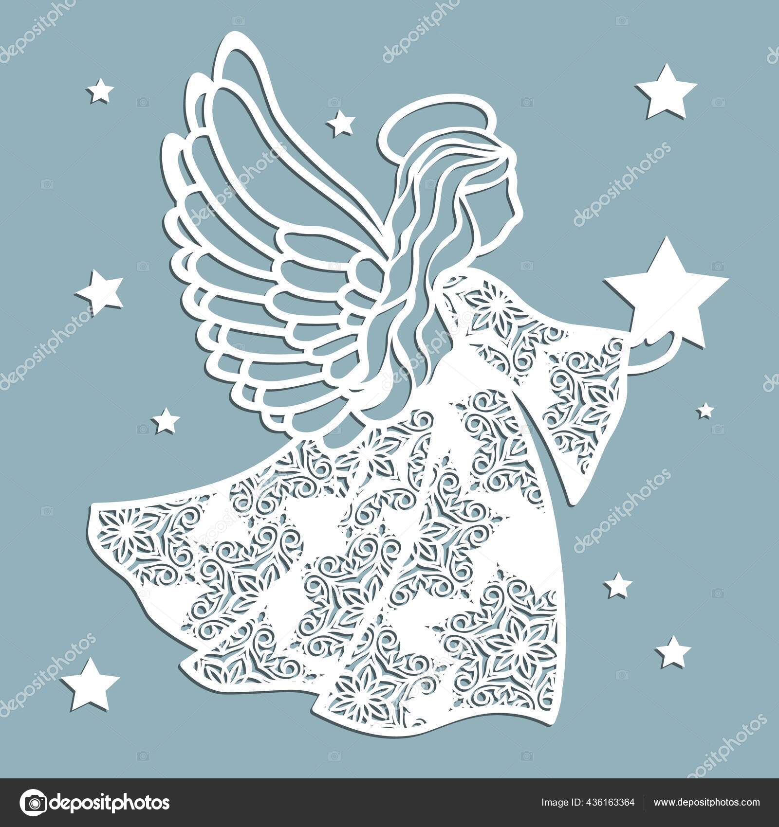 Christmas Angel Outline