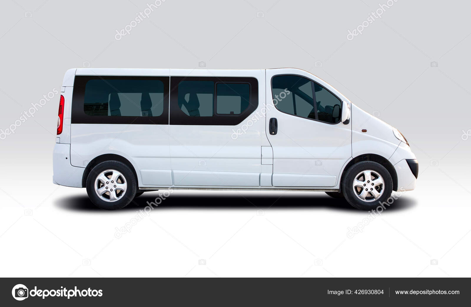 White Mini Bus Side View Isolated White Background — Stock Photo ...