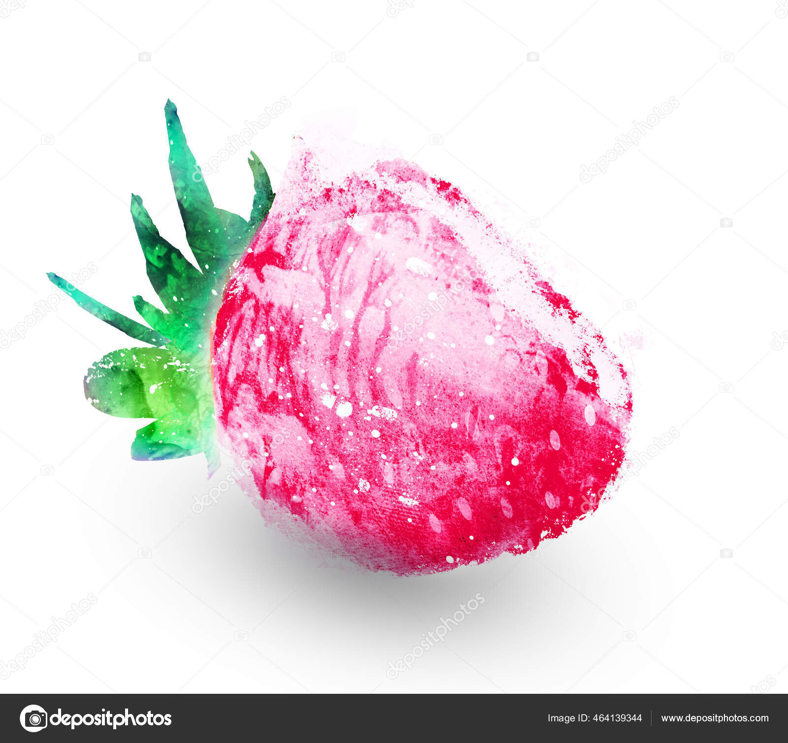 Watercolor Strawberry White Background Stock Illustration by ©sun_tiger ...