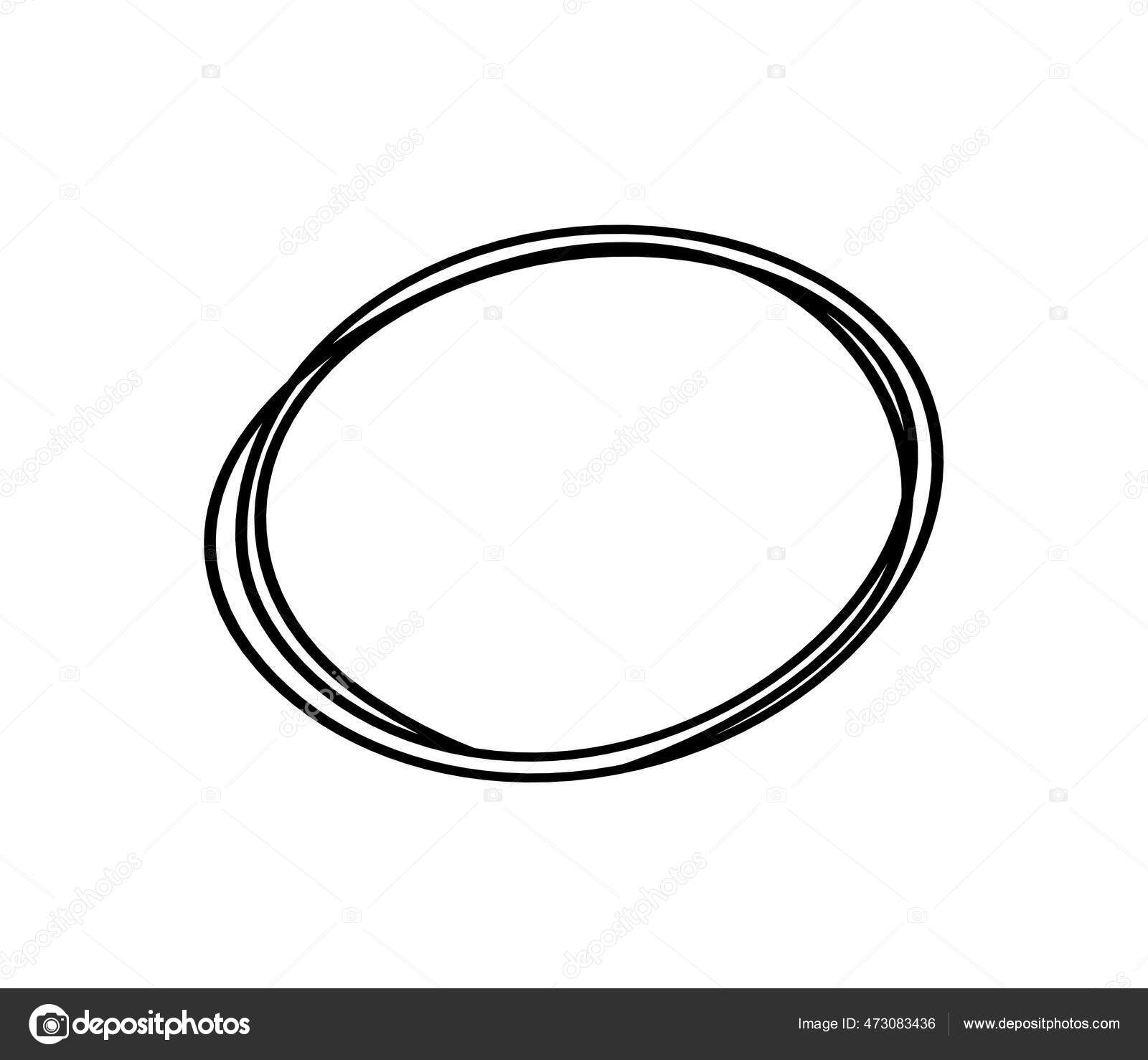 Abstract Black Oval Line Drawing White Background Vector Stock Photo by ...