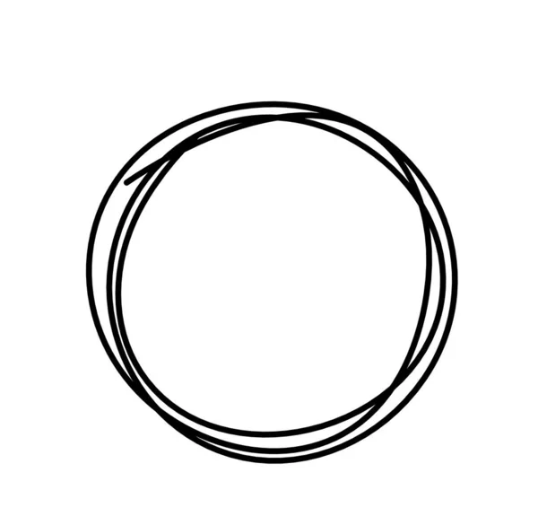 Círculo Negro Abstracto Como Dibujo Línea Sobre Blanco Como Fondo ...