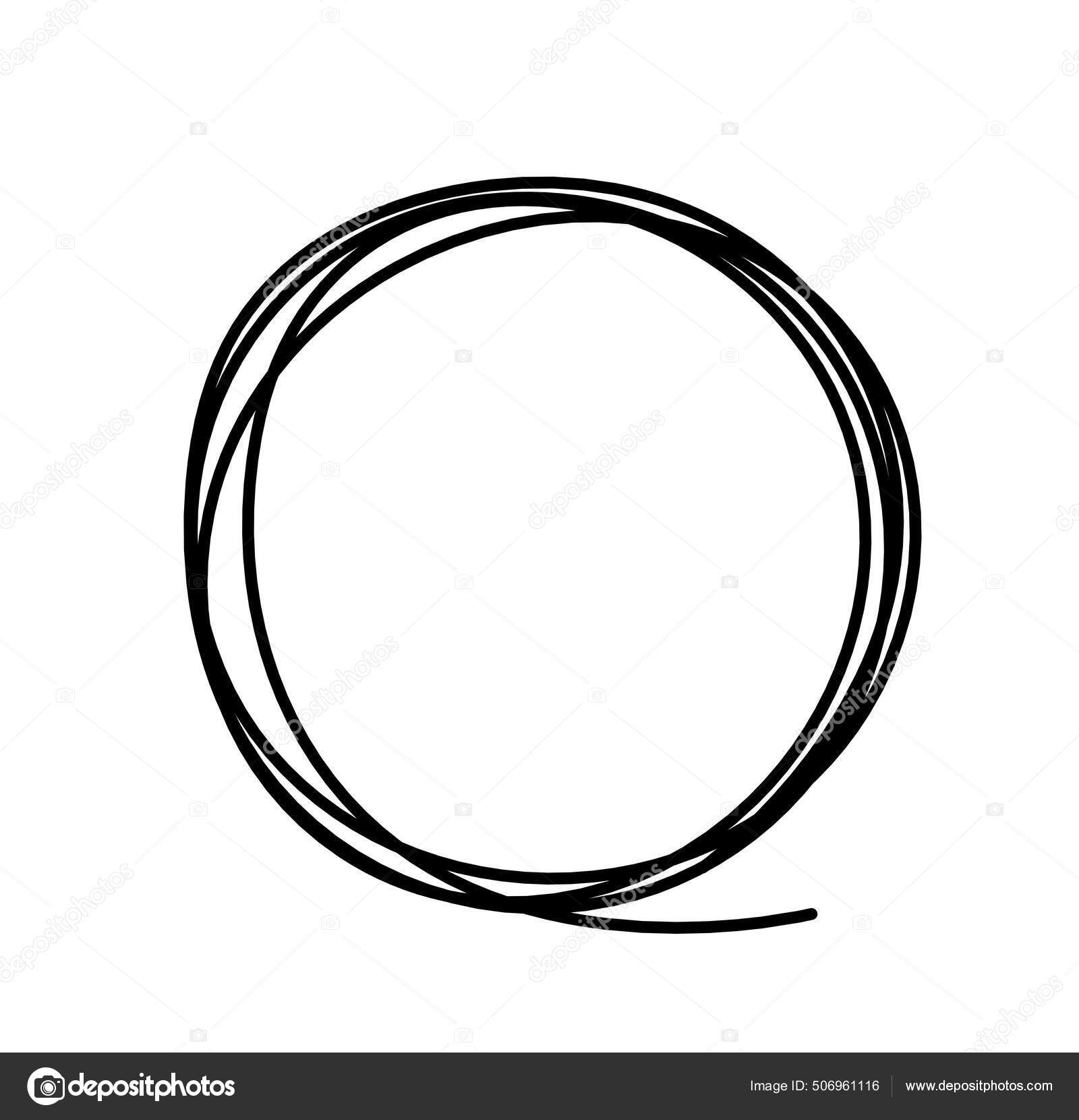 Abstract Black Circle Line Drawing White Background Stock Vector Image ...
