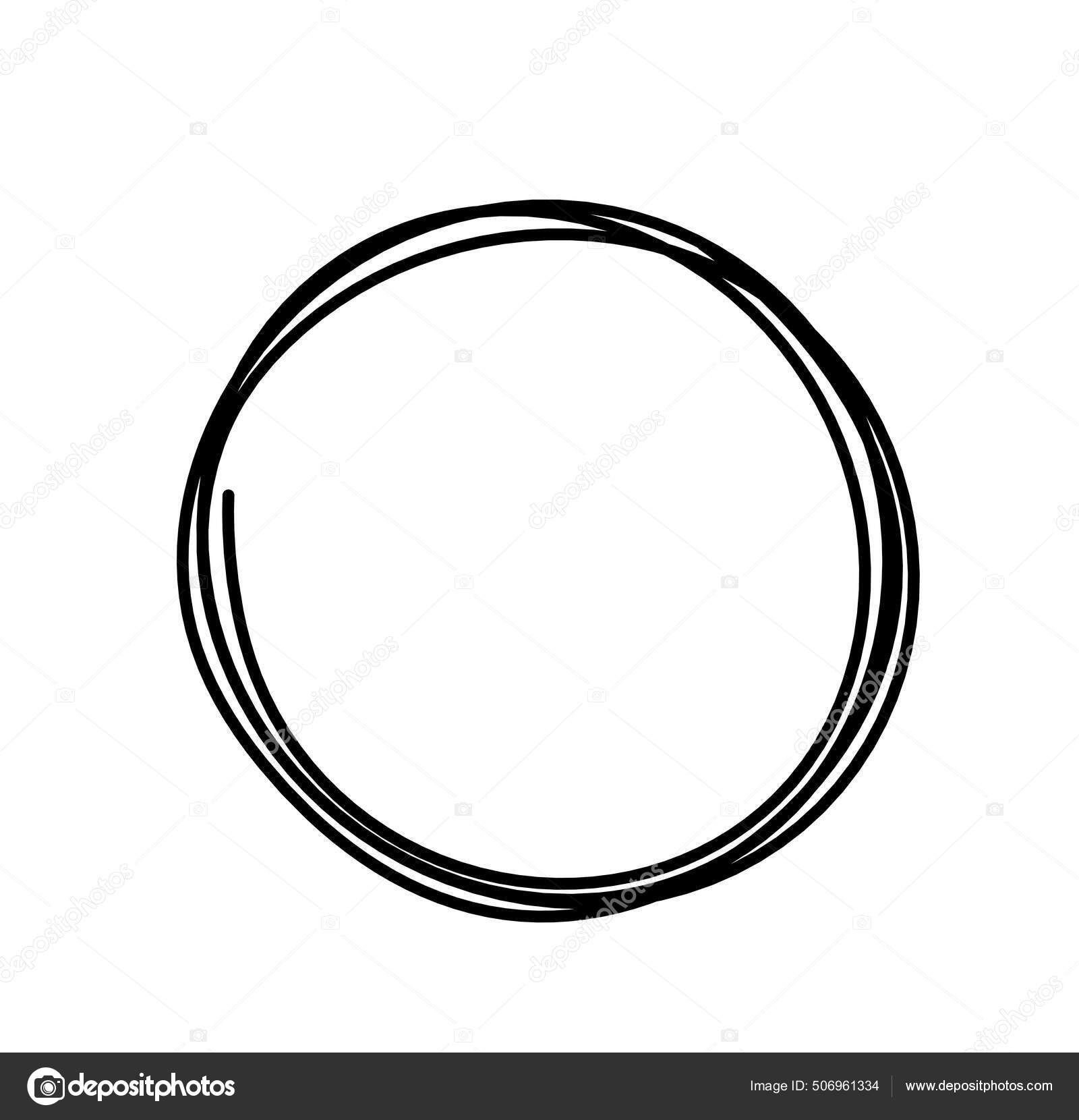 Abstract Black Circle Line Drawing White Background Stock Vector by ...