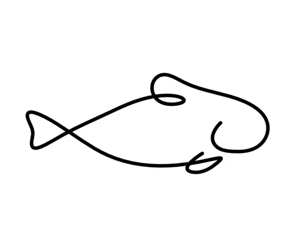 Silhouette Fish Line Drawing White Background — Stock Photo © sun_tiger ...