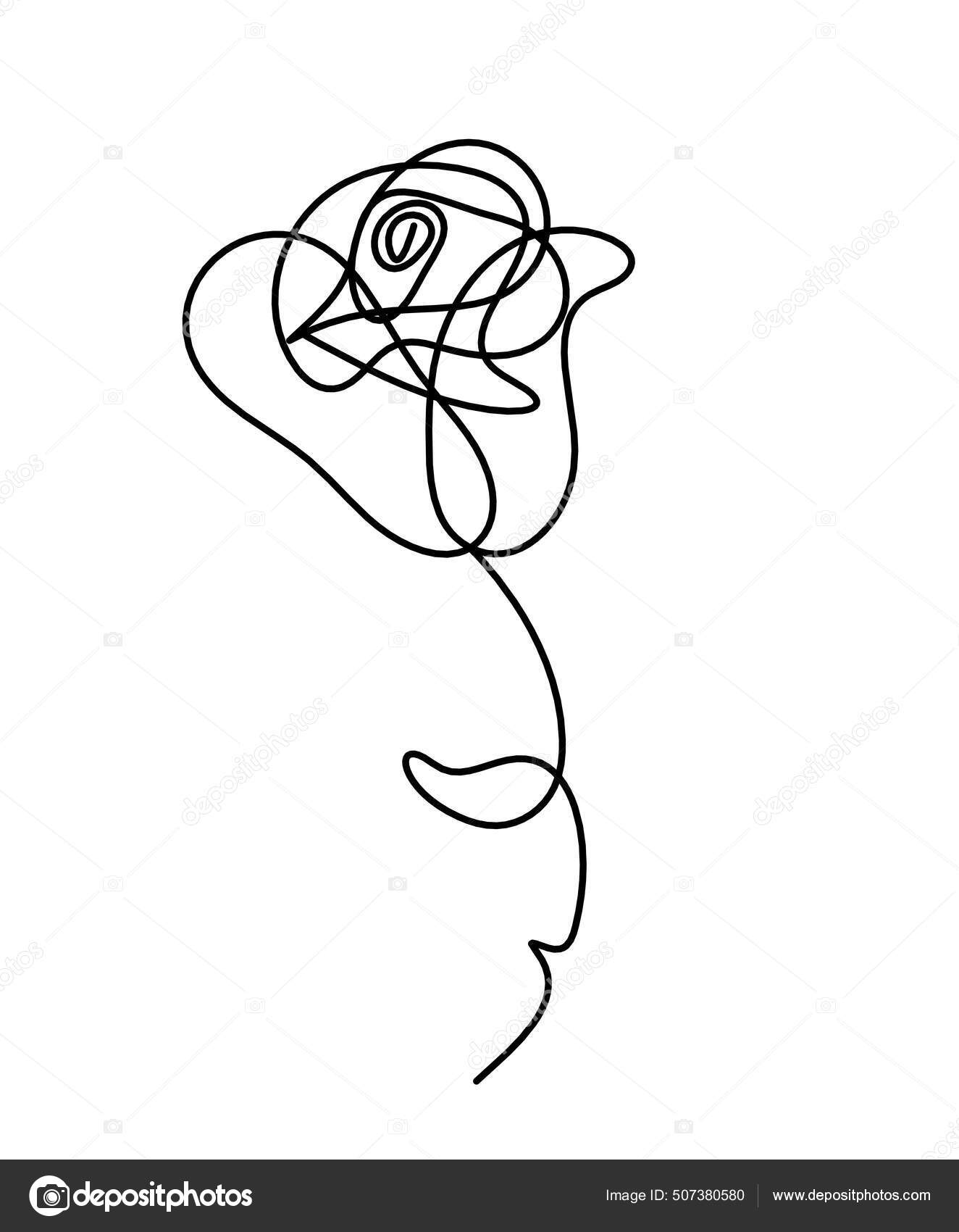 Watercolor Abstract Line Drawing Isolated White Background Stock Vector ...