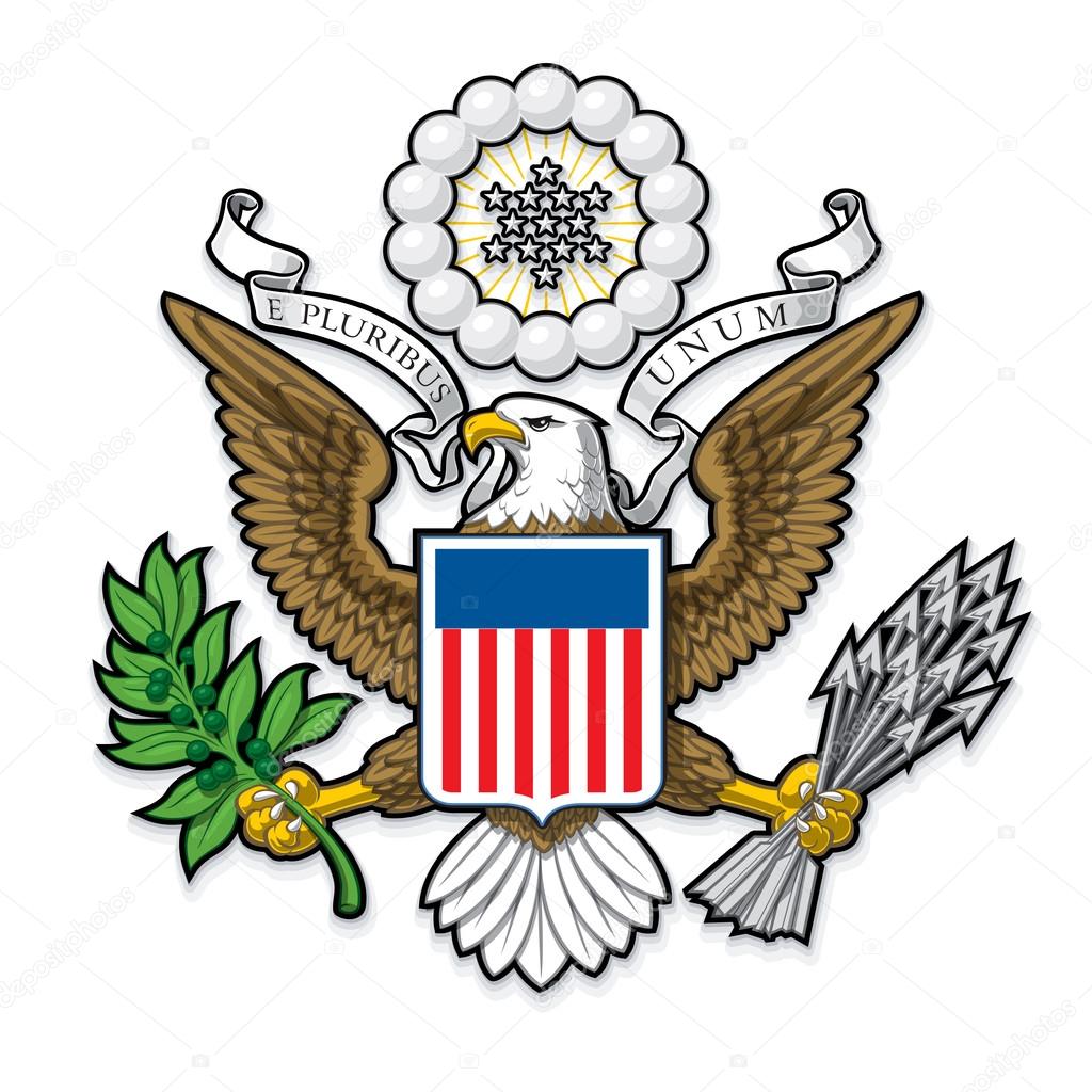 US Great Seal Bald Eagle — Stock Vector © nazlisart #123679682