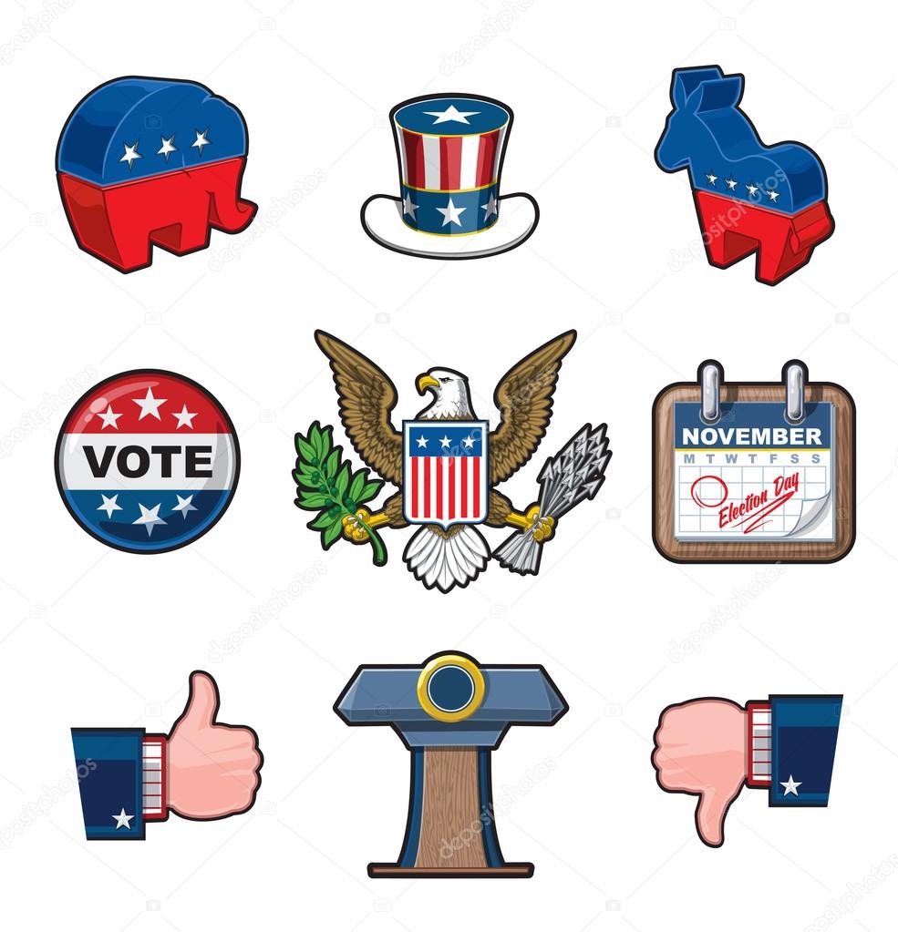 Nine American Elections Icons — Stock Vector © nazlisart #124630142