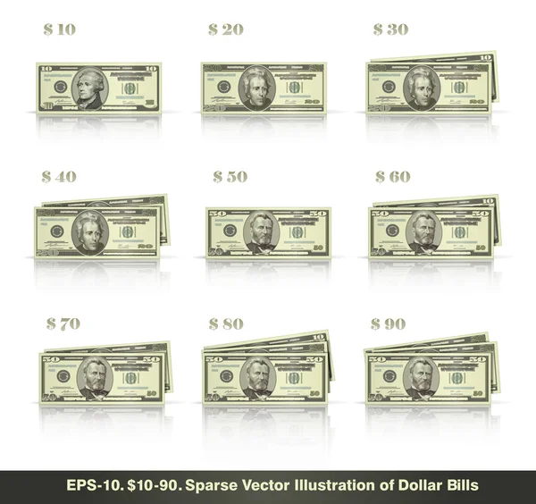 100,000 10 dollar bill Vector Images | Depositphotos