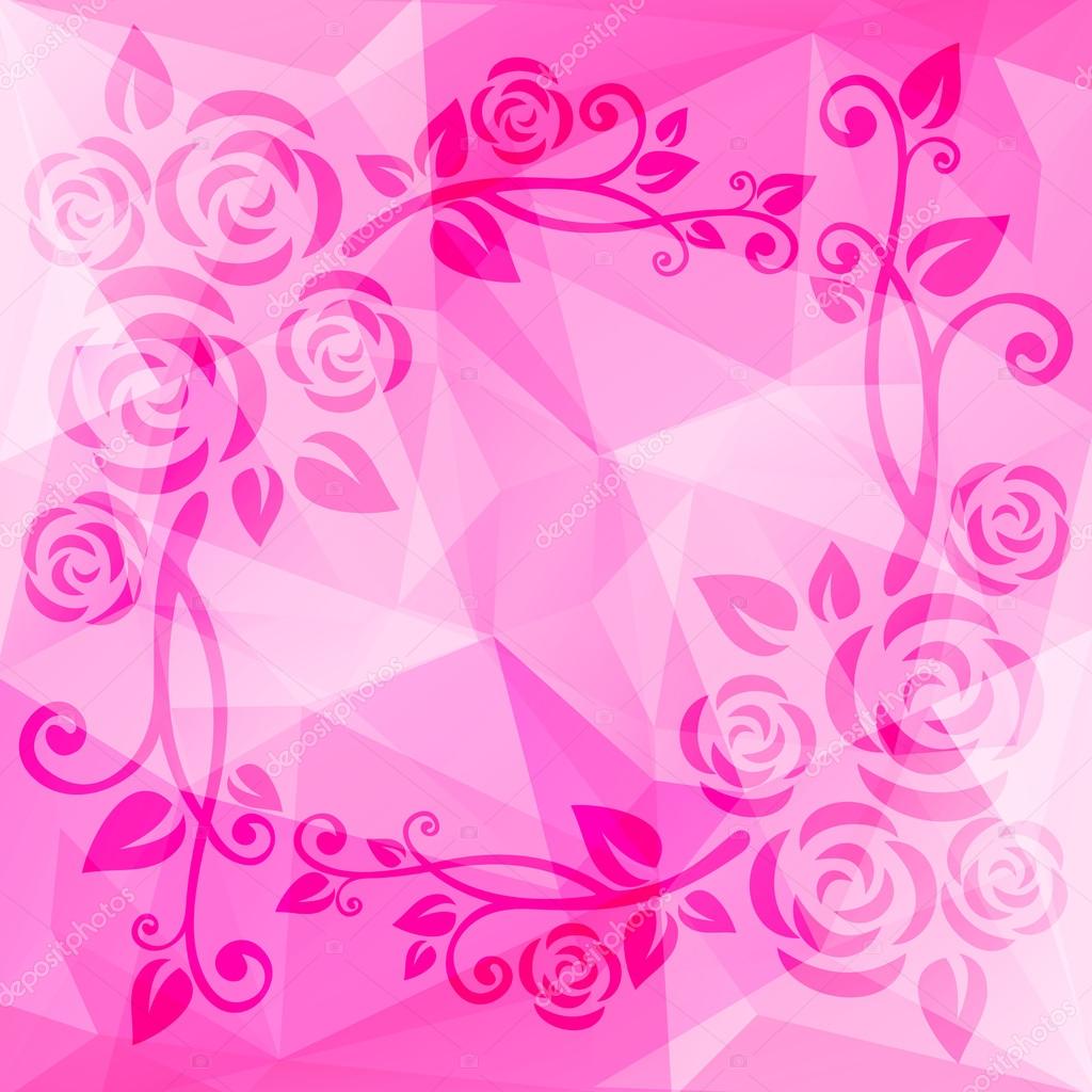 Pink abstract polygonal border Stock Vector Image by ©tokhiti #100223276