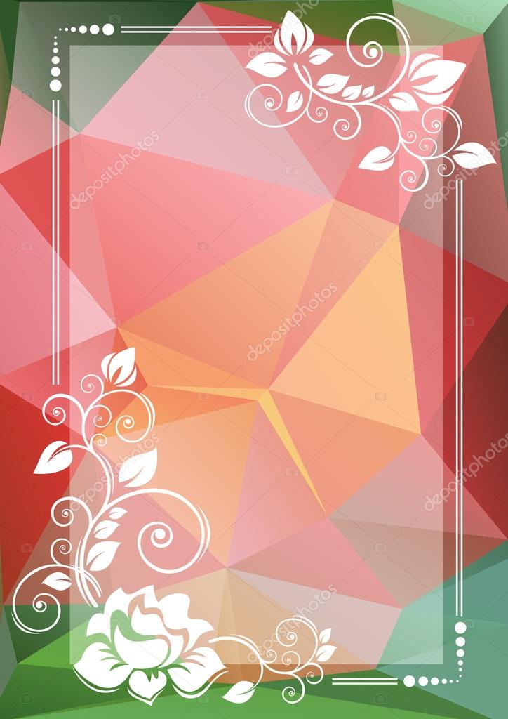 Green pink floral border Stock Vector by ©tokhiti 114968922