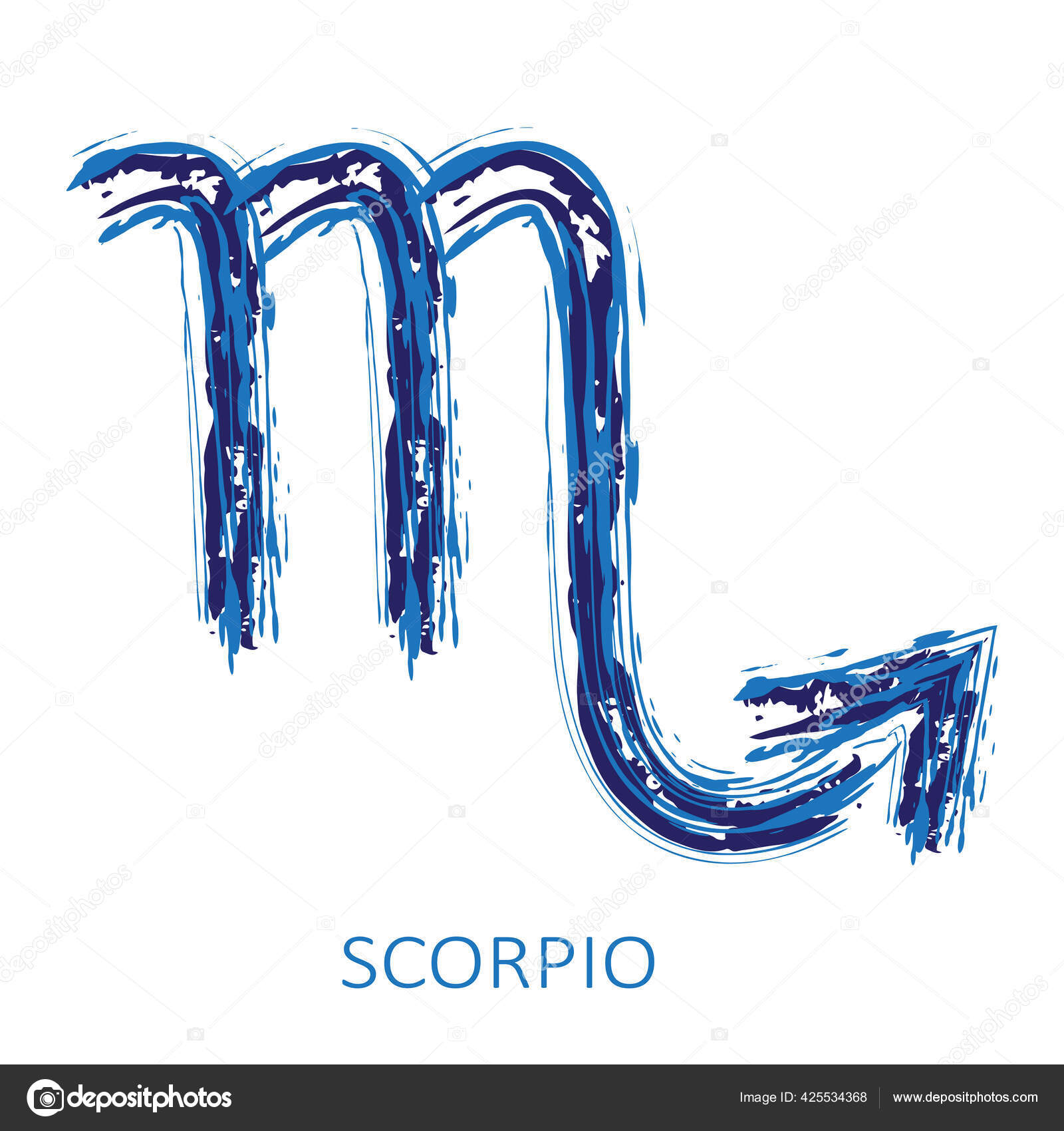 Signo Del Zodíaco Escorpio Aislado Sobre Fondo Blanco Constelación Del ...