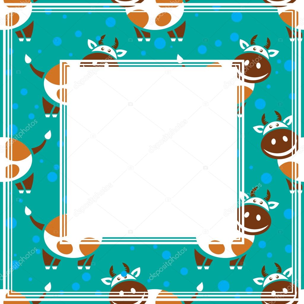 Happy cow border Stock Illustration by ©tokhiti #78269756
