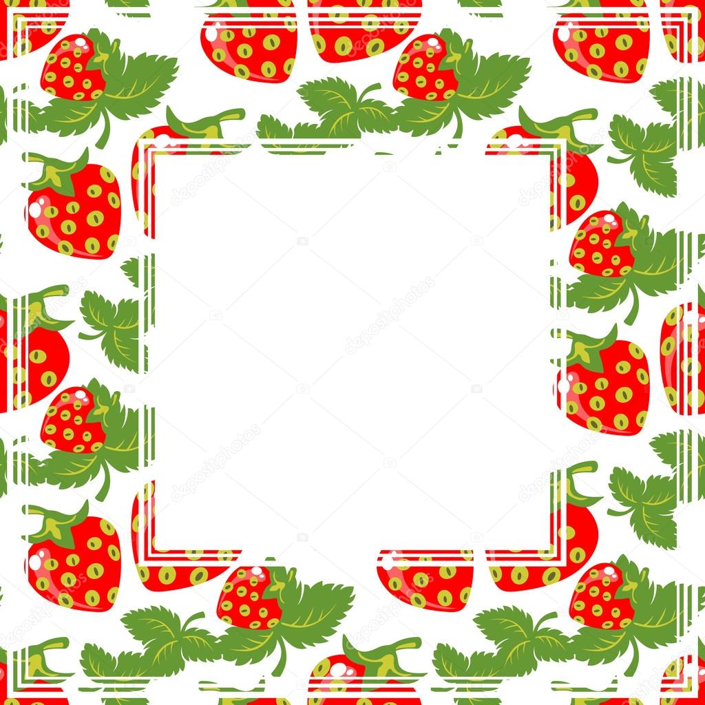 Strawberry border Stock Vector by ©tokhiti 78270124
