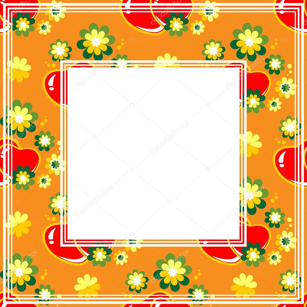 Hearts orange border Stock Vector Image by ©tokhiti #78270284