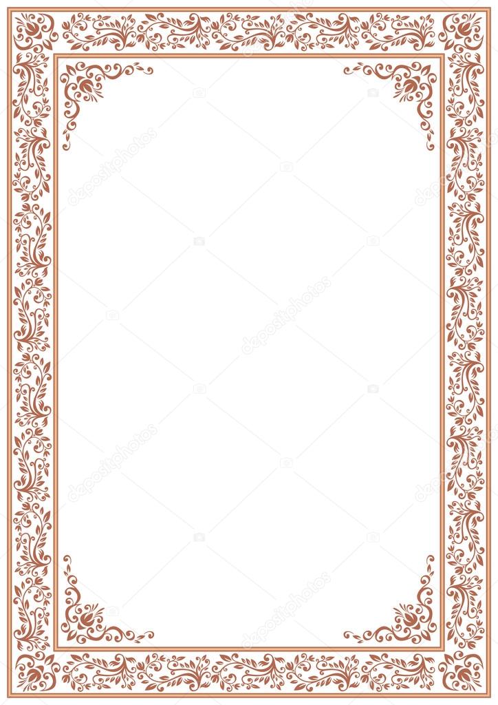 Ornate brown floral border Stock Vector Image by ©tokhiti #83561296