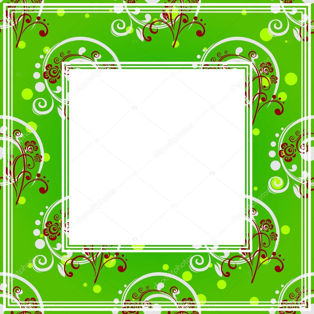 Green floral border Stock Vector by ©tokhiti 87382626