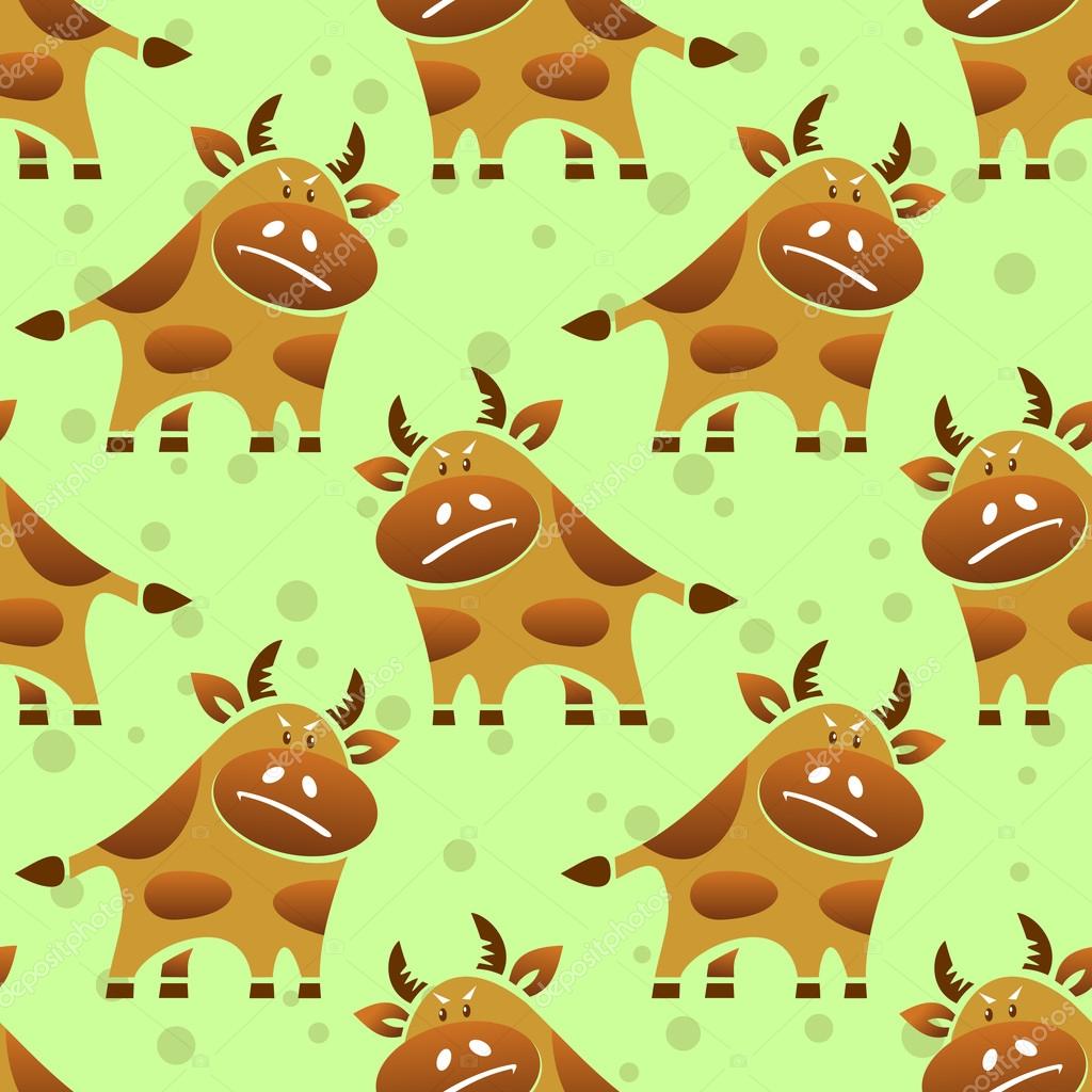 Bull seamless pattern — Stock Vector © tokhiti #97031518