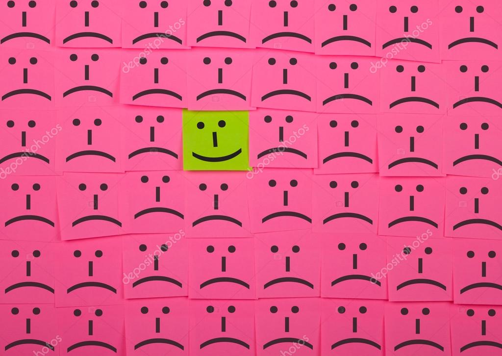 Happy and unhappy concept. Background of Sticky Notes. Stock Photo by ...