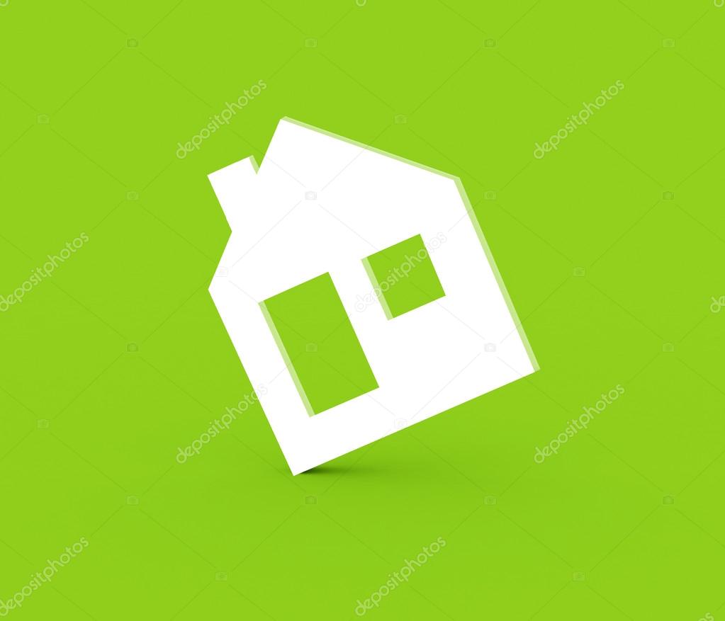 3d model house symbol set on a green background Stock Photo by ©3DDock ...