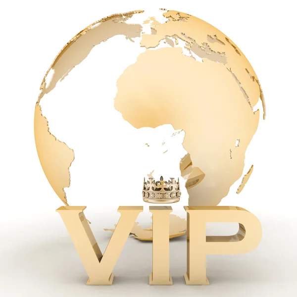 VIP abbreviation with a crown. 3D text on a globe background Stock ...