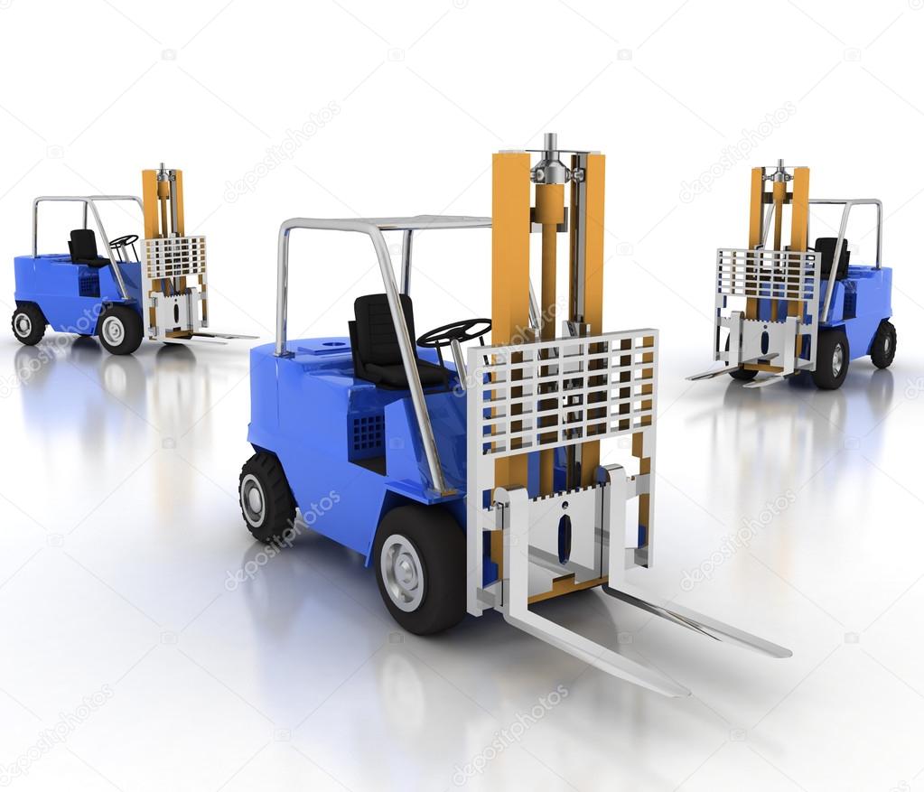 Three loaders without cargo. Stock Photo by ©3DDock 73525187