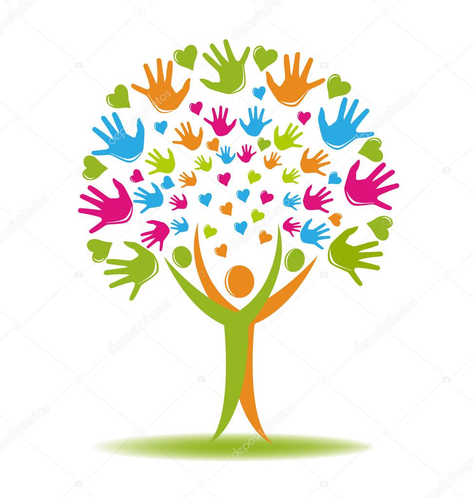 Tree people hands logo — Stock Vector © Glopphy #102568650