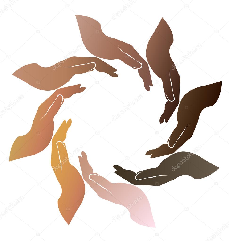 Logo multiracial hands around Stock Vector Image by ©Glopphy #115380438