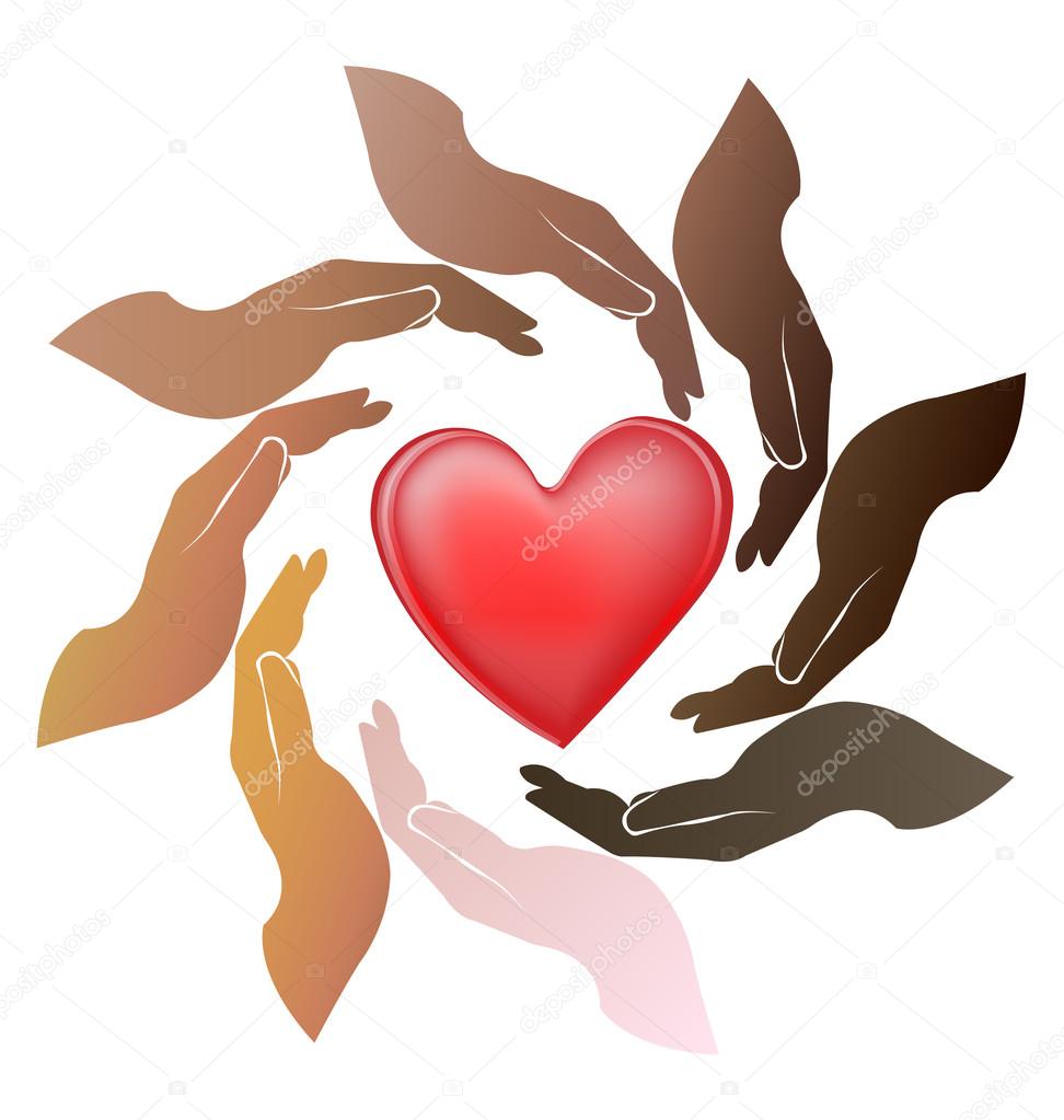 Hands around heart logo Stock Vector Image by ©Glopphy #115380440