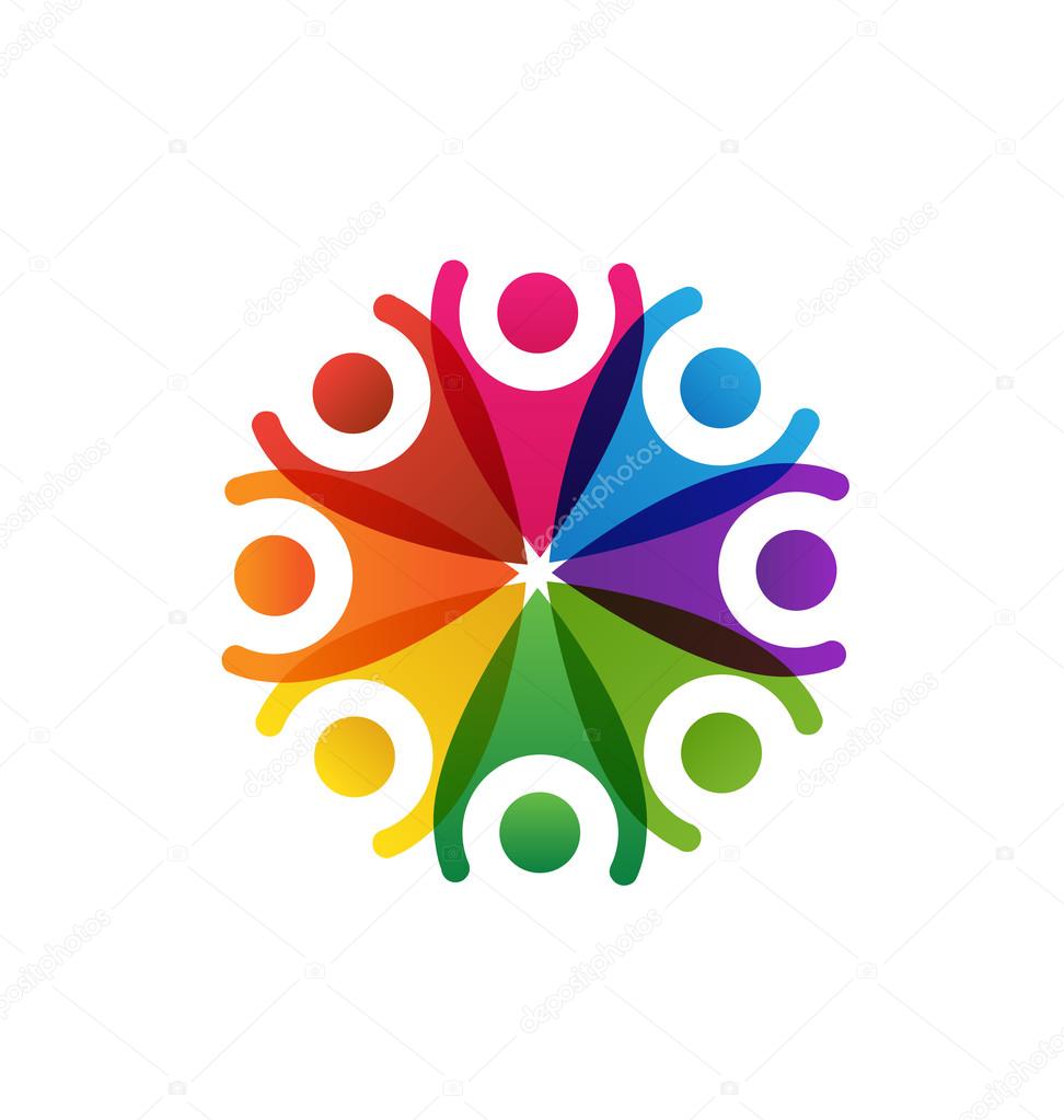 Logo happy people teamwork Stock Vector by ©Glopphy 118212584