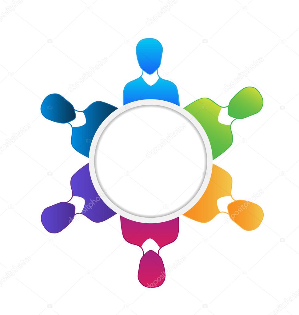 Logo teamwork meeting people — Stock Vector © Glopphy #121447580