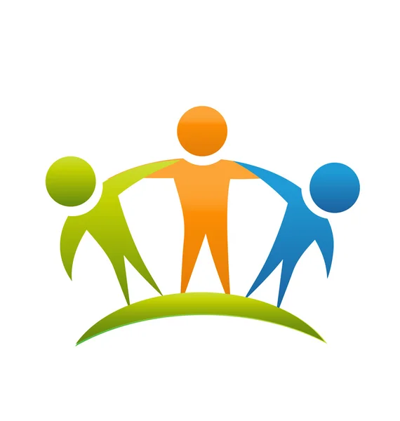Teamwork people hugging family logo — Stock Vector © Glopphy #63590473