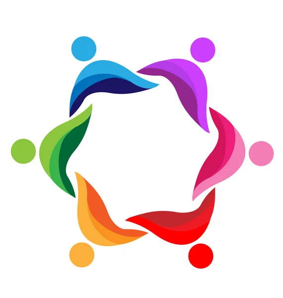 Teamwork business around circle logo vector Stock Vector Image by ...