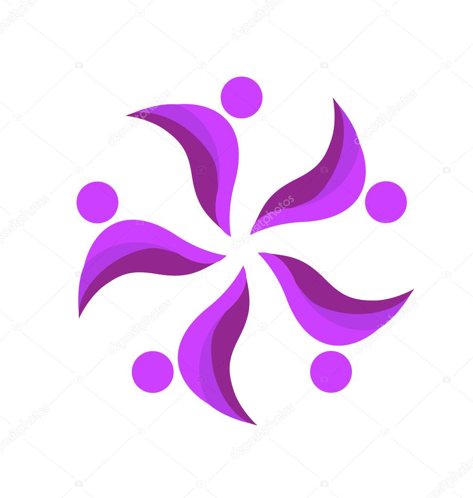 Teamwork purple people business logo web design Stock Vector Image by ...