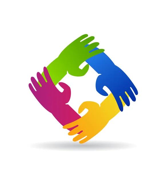 Teamwork hands around colorful logo Stock Vector Image by ©Glopphy ...