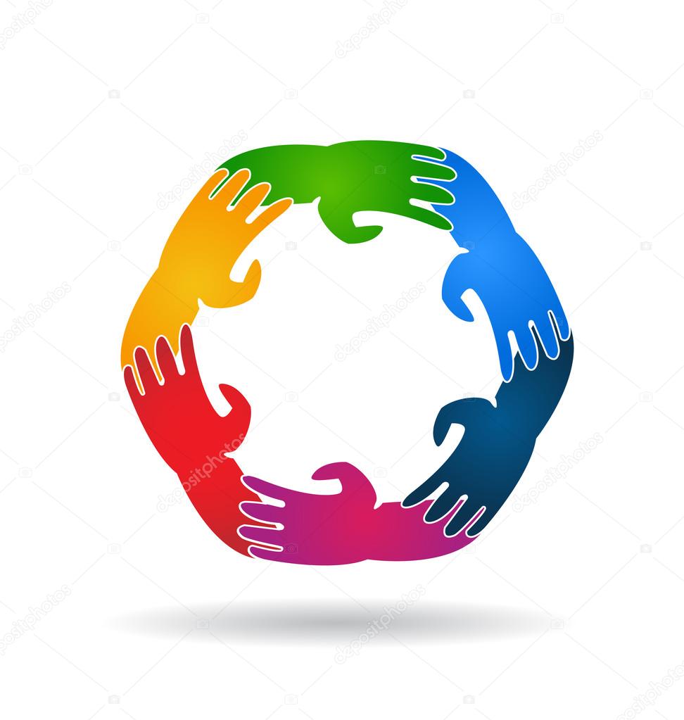 Logo teamwork hands — Stock Vector © Glopphy #92839894