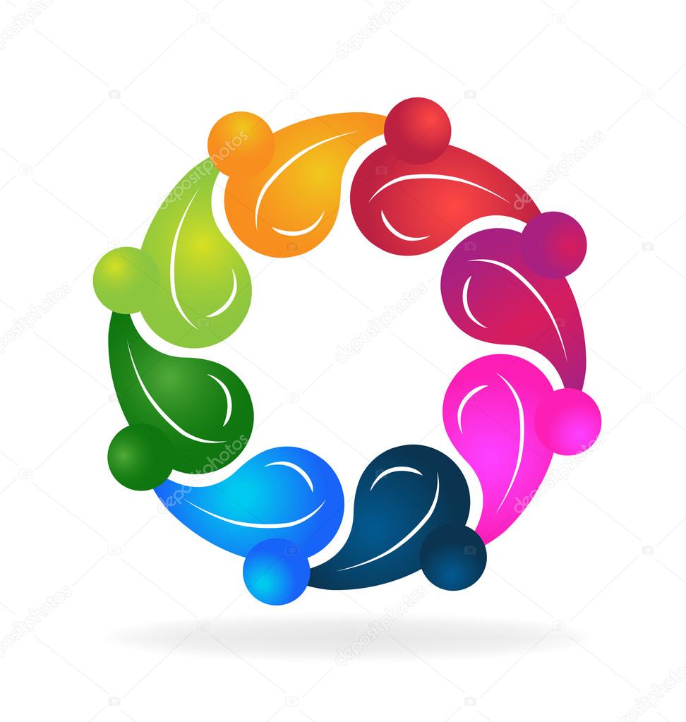 Teamwork healthy people logo — Stock Vector © Glopphy #95065646