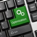 Blue Optimization keyboard key, business background Stock Photo by ...