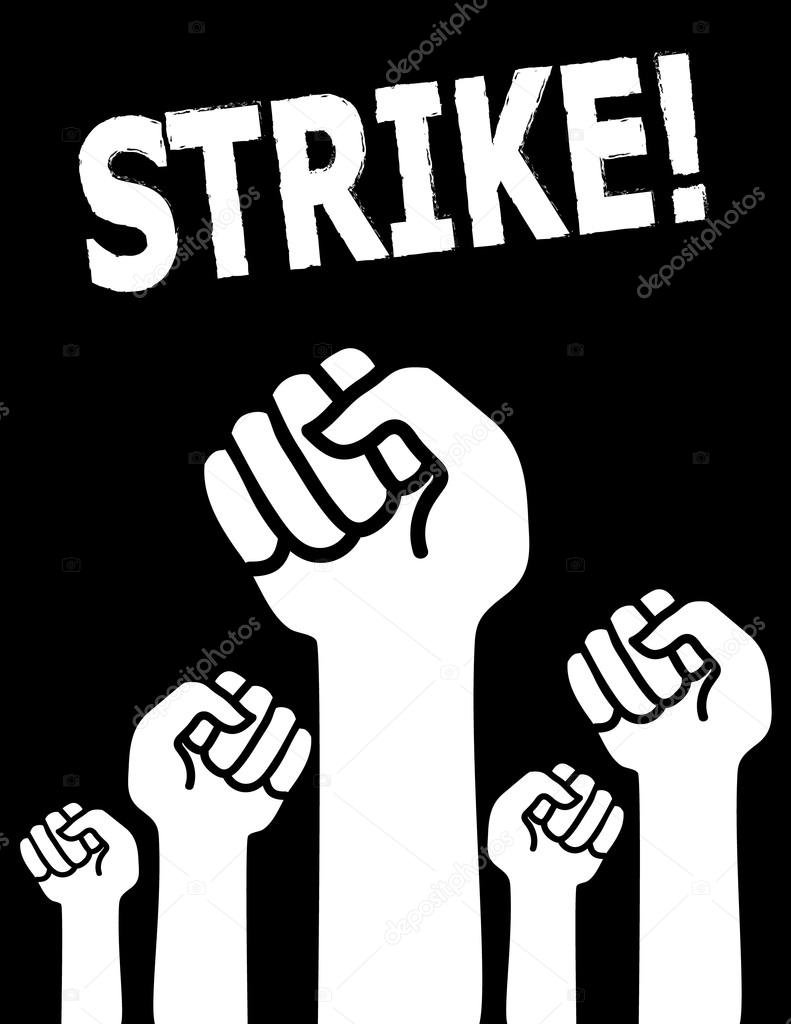 Strike Poster with Clenched Fists Stock Vector Image by ©thinglass ...