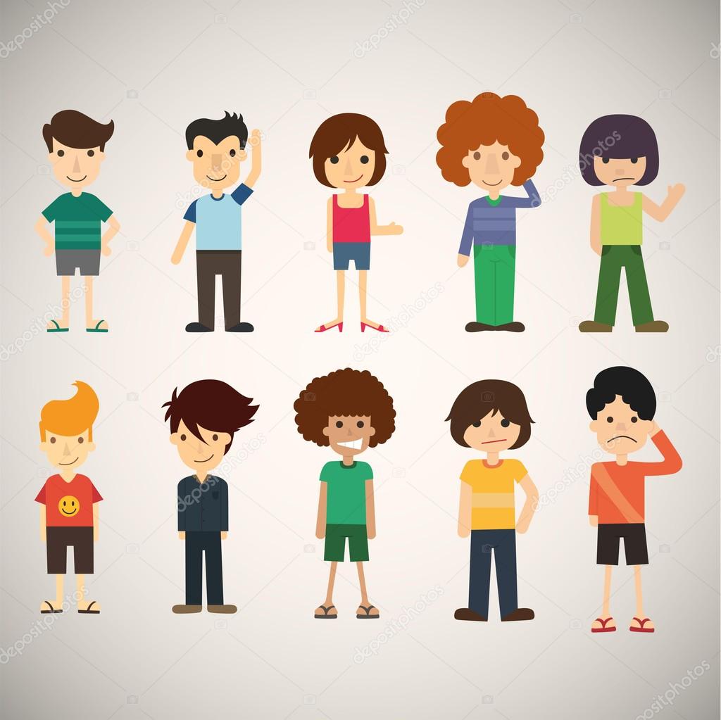 Grupo de dibujos animados personas vector ilustración Vector de stock ...