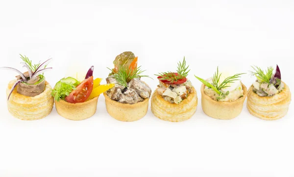 Mini Canape with meat and vegetables - Stock Image - Everypixel