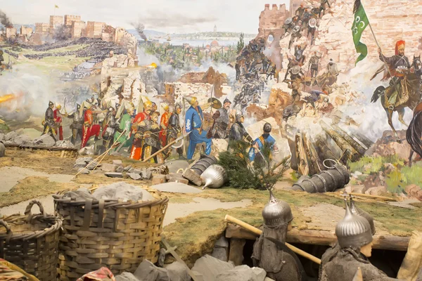 Val van Constantinopel in 1453. Door Mehmet veroverd. Panorama Museum ...