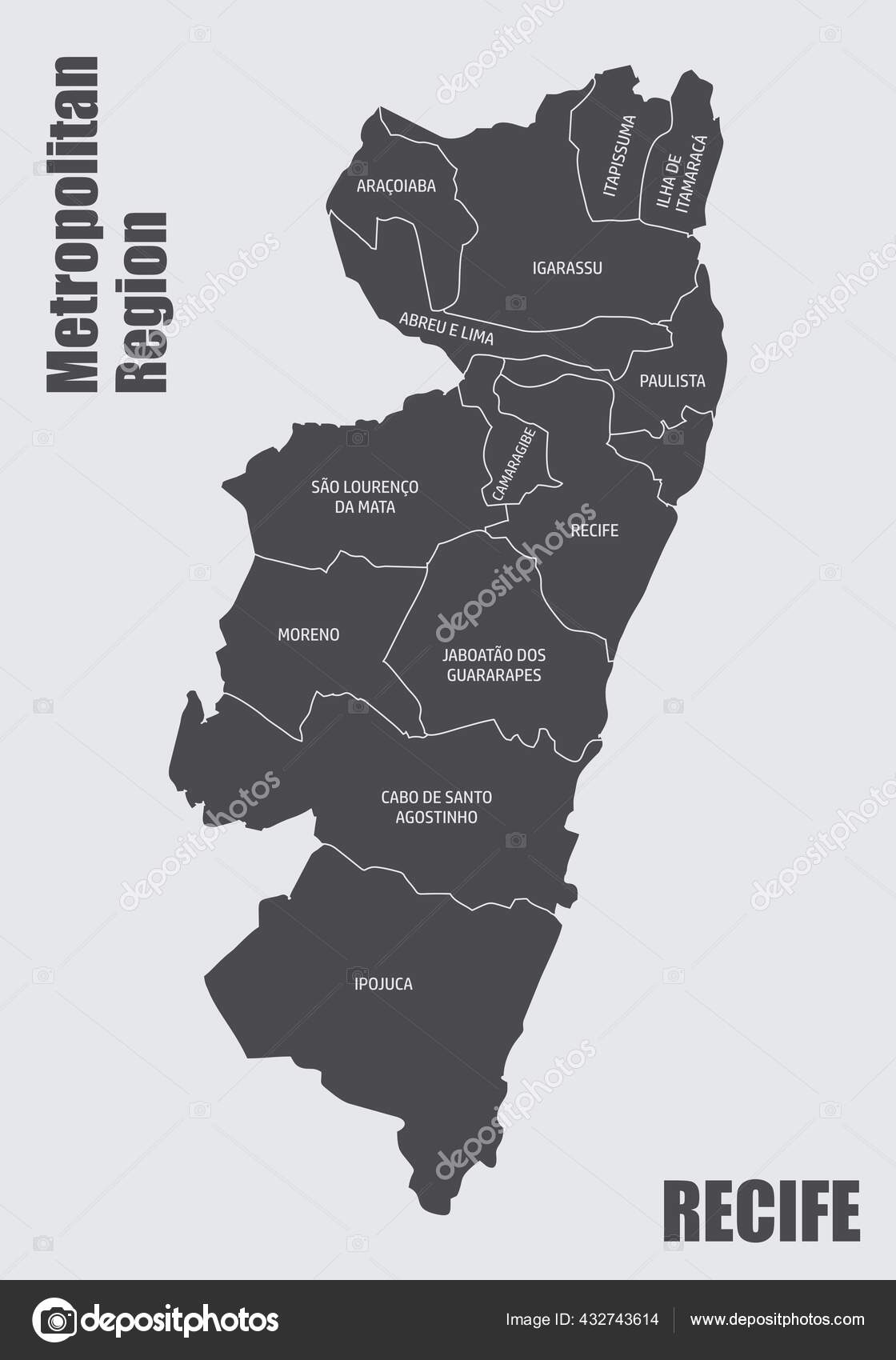 Recife metropolitan region map Stock Vector Image by ©luisrftc #432743614